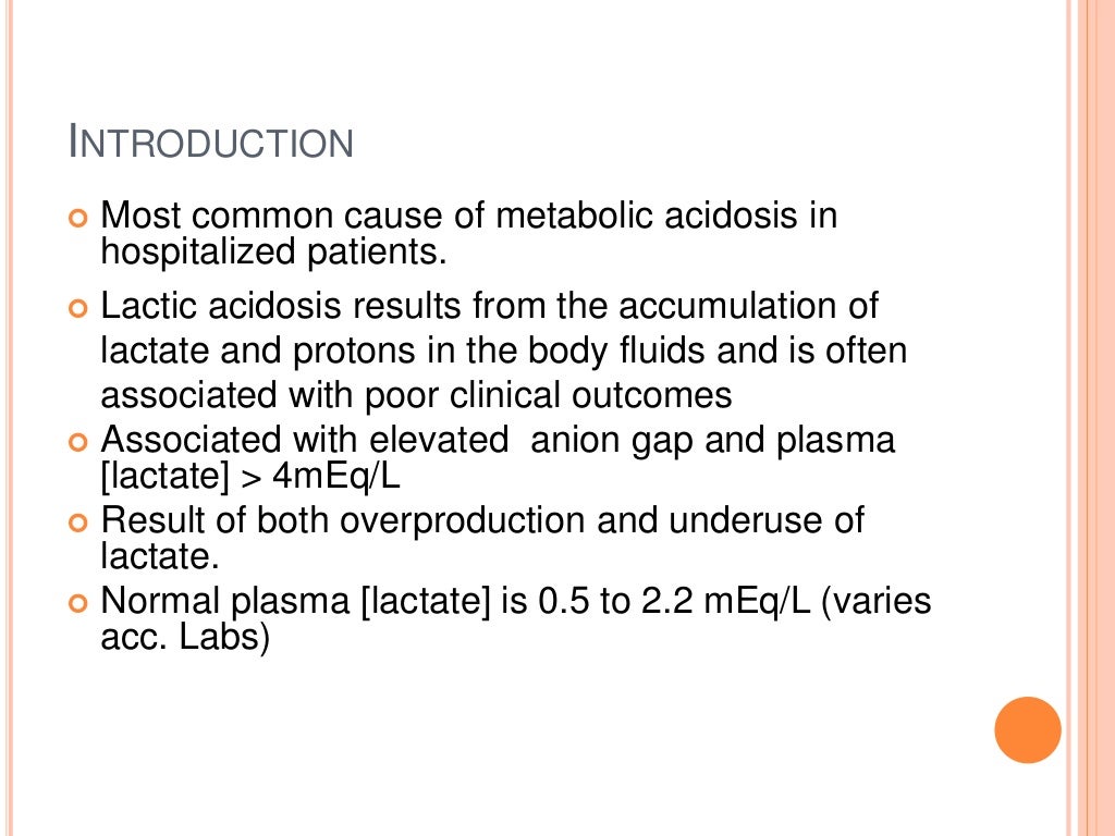 Lactic Acidosis An Update