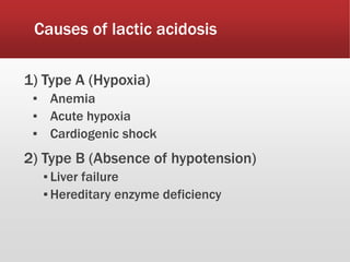Lactic acidosis in diabetes by Ankit B.pharm(4th year) | PPT