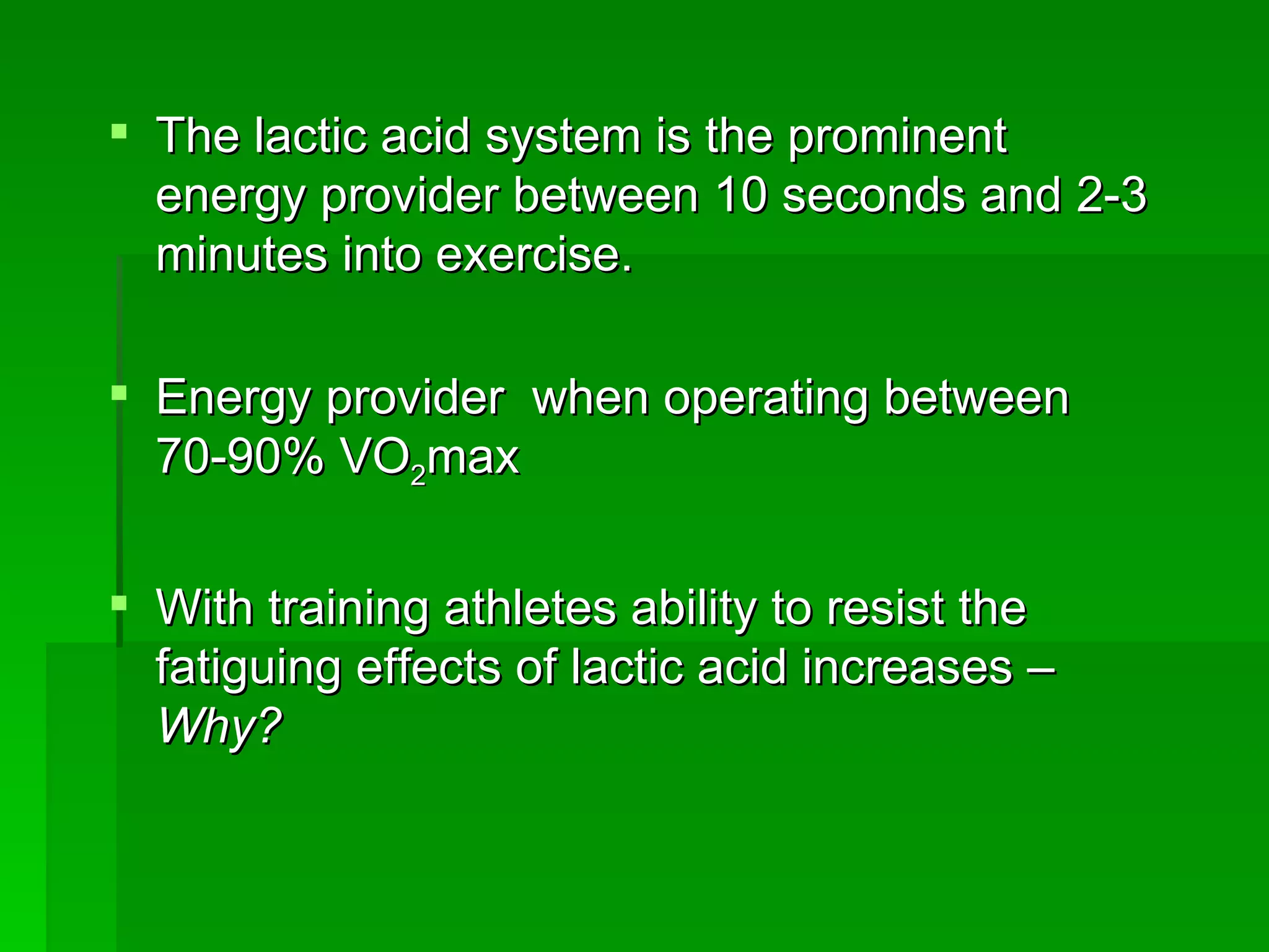 Lactic acid sys epoc-obla | PPT
