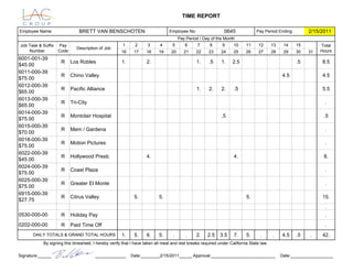 Lac timesheet 02 15-11 | PDF