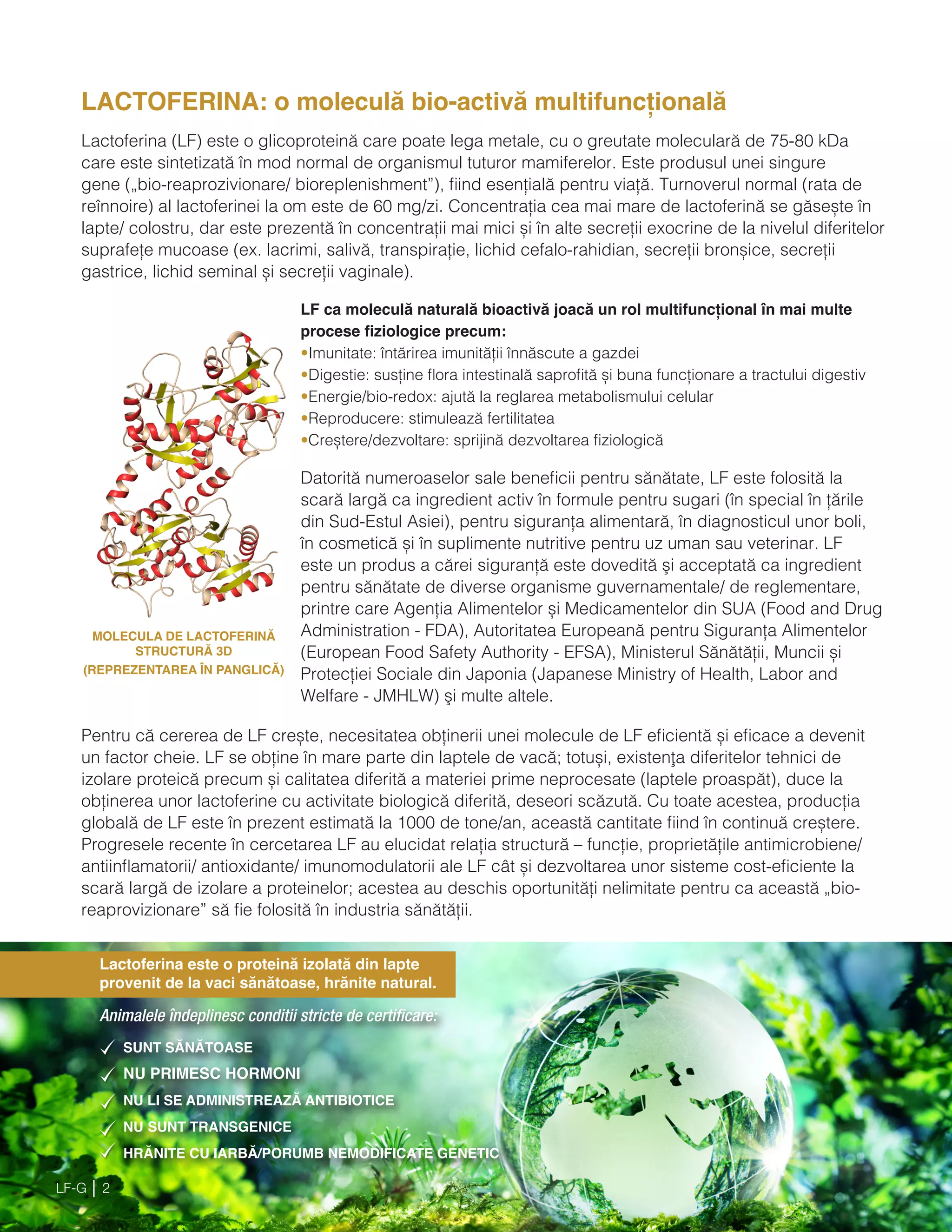 Lactoferrin gold 1.8® - prezentare produs si tehnologie | PDF