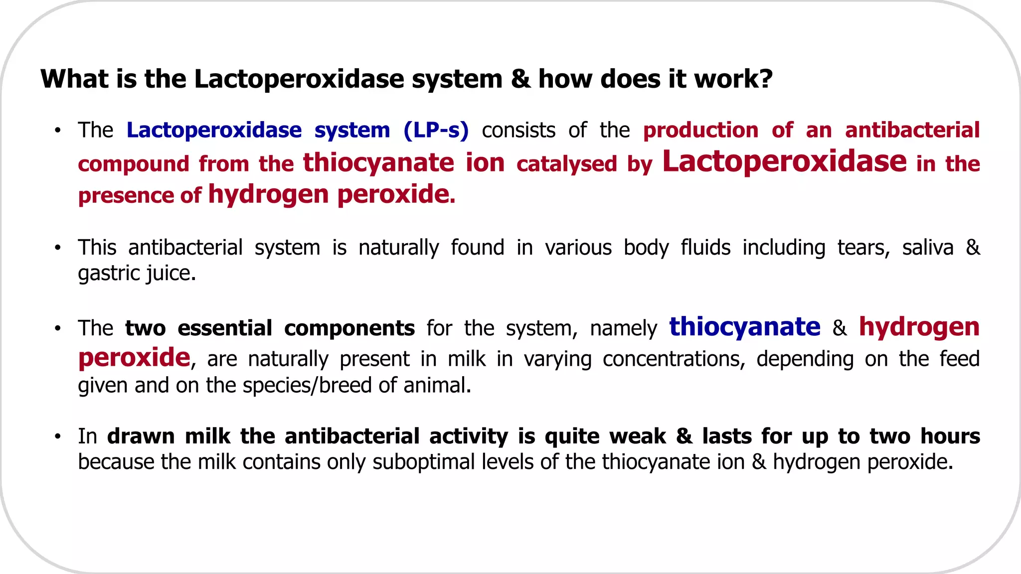 Lactoperoxidase system | PPTX
