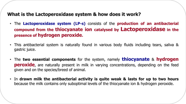 Lactoperoxidase system | PPTX