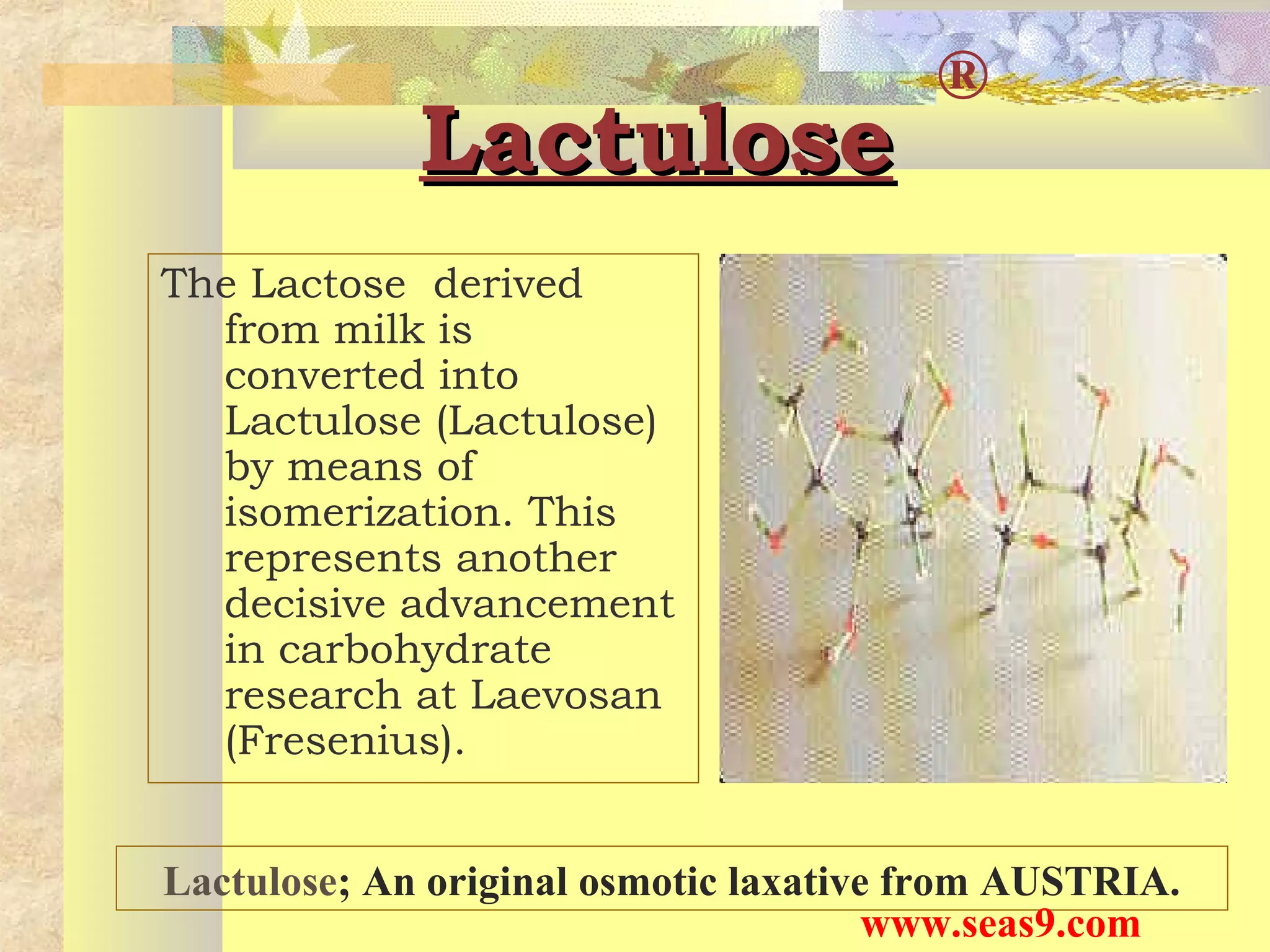 Lactulose The physiological bowel and stool regulator | PPT