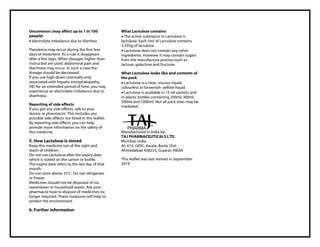 Lactulose 3.335 g per 5 ml oral solution pil, taj pharmaceuticals. | PDF