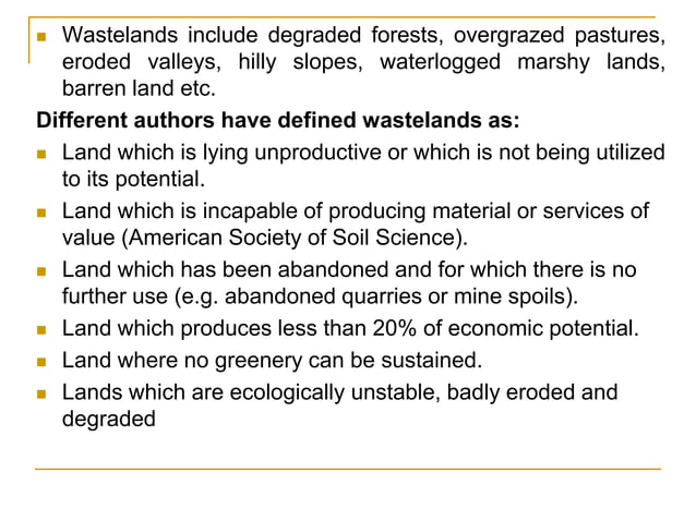 Distribution of Degraded Land and Wasteland | PPT