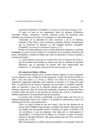 La cuestión homérica en los manuales de literaturagriegade siglo ...