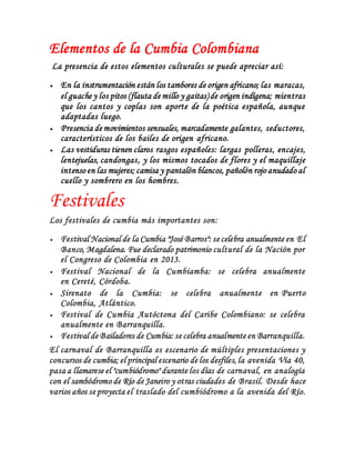 La Cumbia Colombiana | DOCX