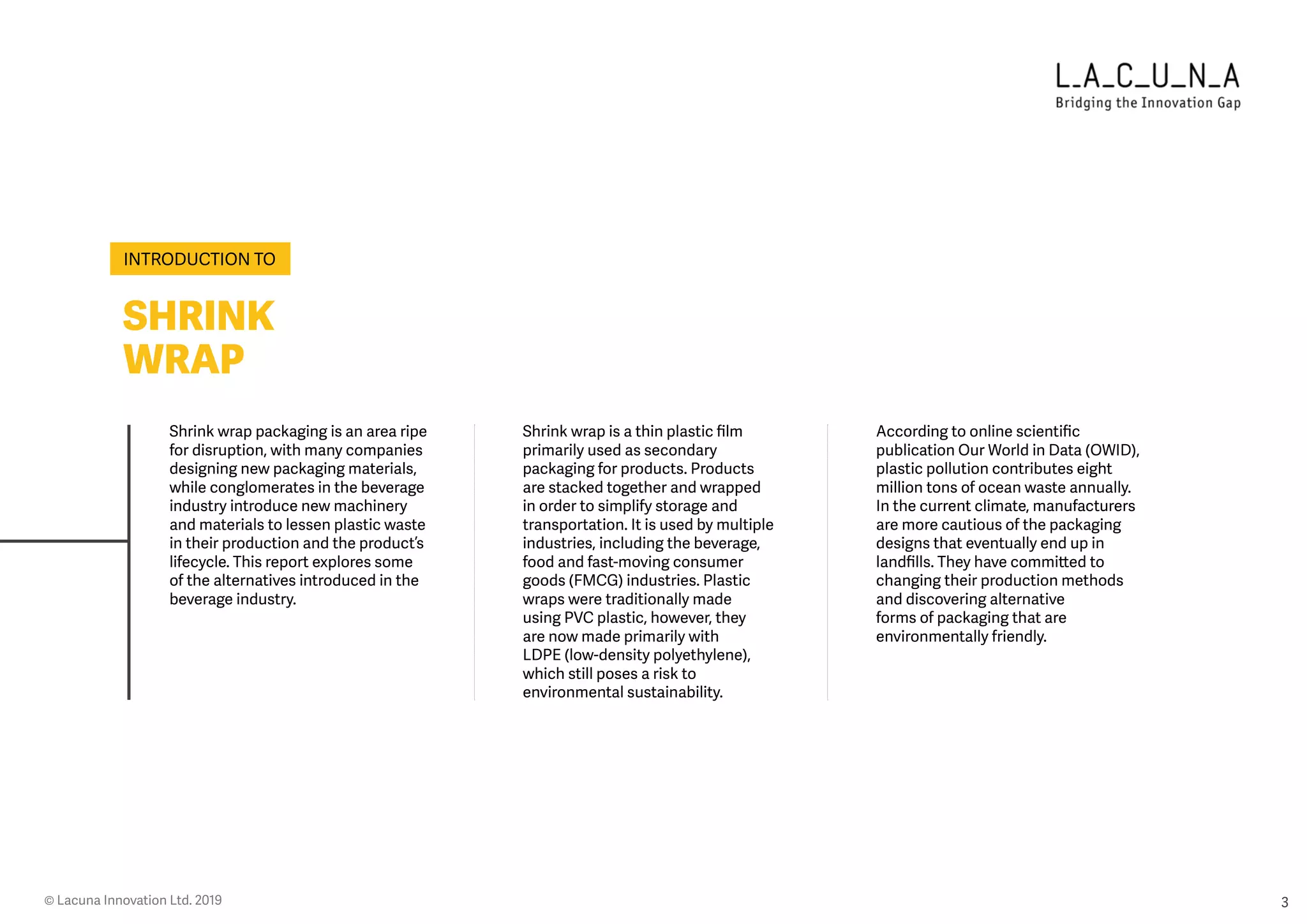 Lacuna Innovation: Shrink Wrap Packaging Report | PDF