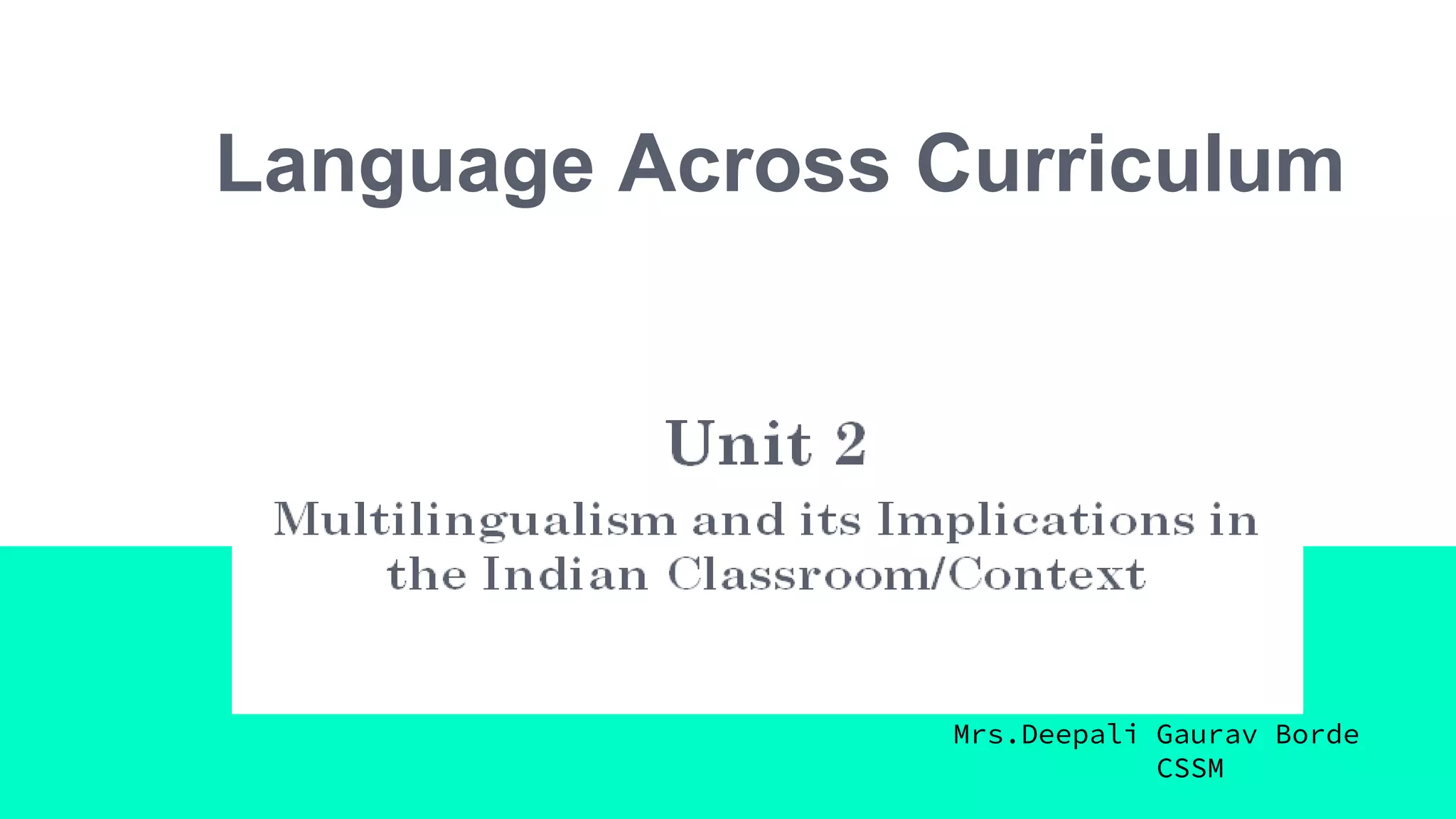 Multilingualism in India | PPTX