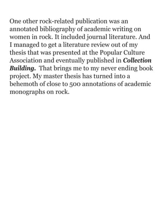 On Being a Rock and Roll Librarian | PDF