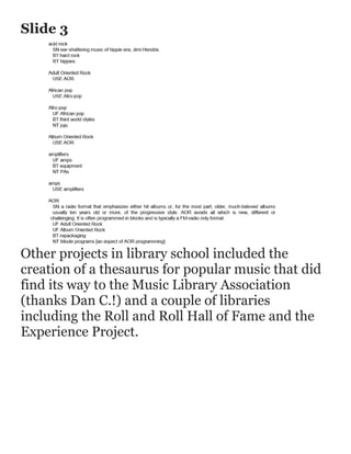 On Being a Rock and Roll Librarian | PDF