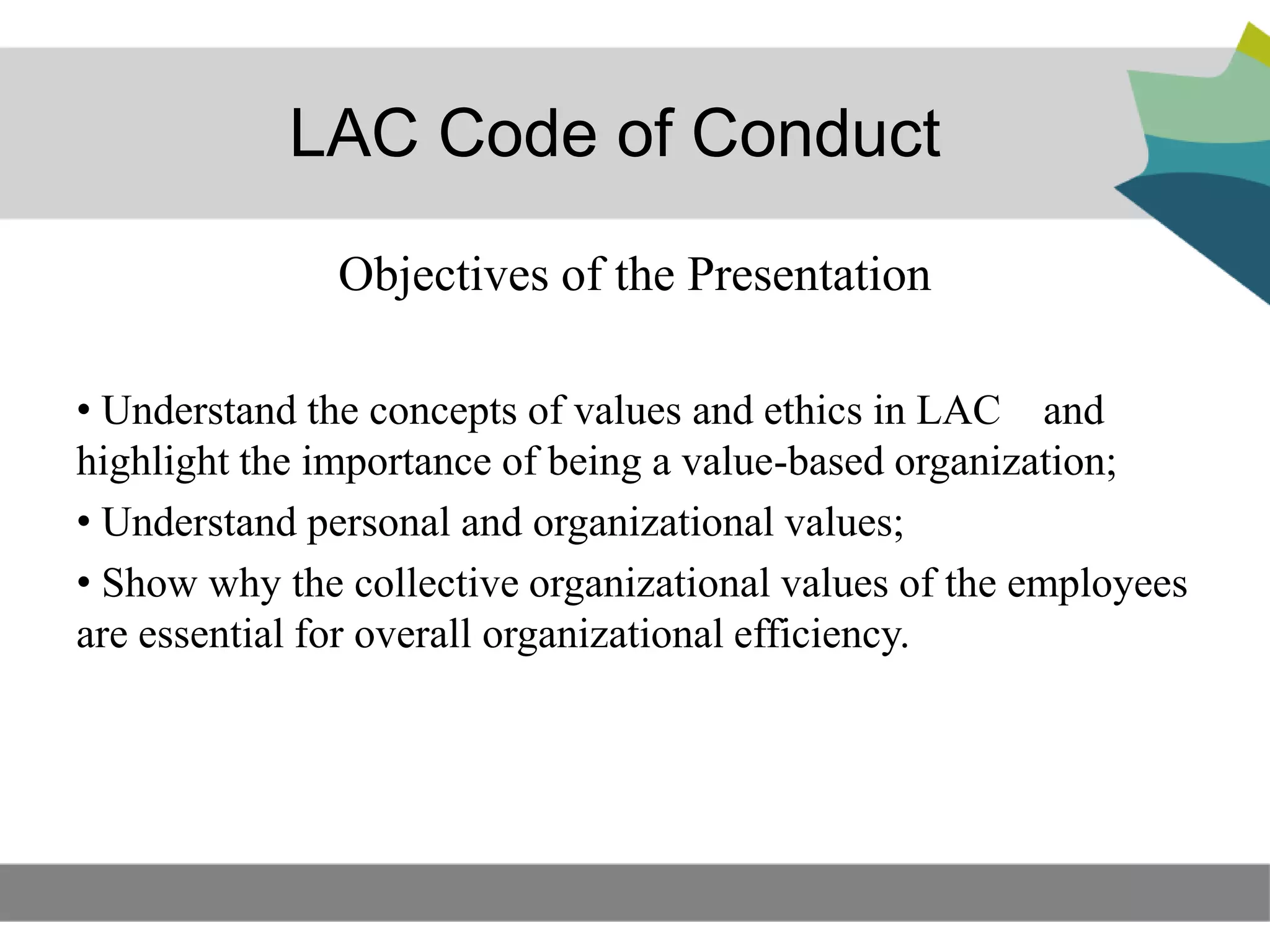 Library and Archives Canada (LAC) Code of Conduct | PPTX