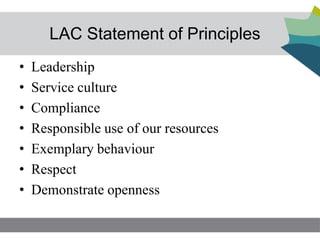 Library and Archives Canada (LAC) Code of Conduct | PPTX