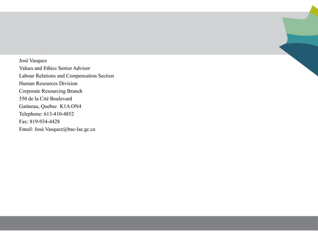 Library and Archives Canada (LAC) Code of Conduct | PPT