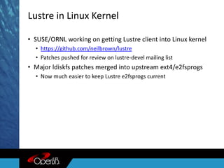 Lustre Community Release Update | PDF
