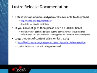 Lustre Community Release Update | PDF