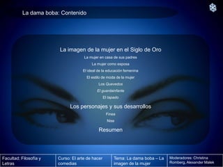 La Dama Boba. Imagen de la mujer | PPTX