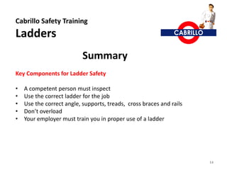 Ladder Safety PDF | PPT