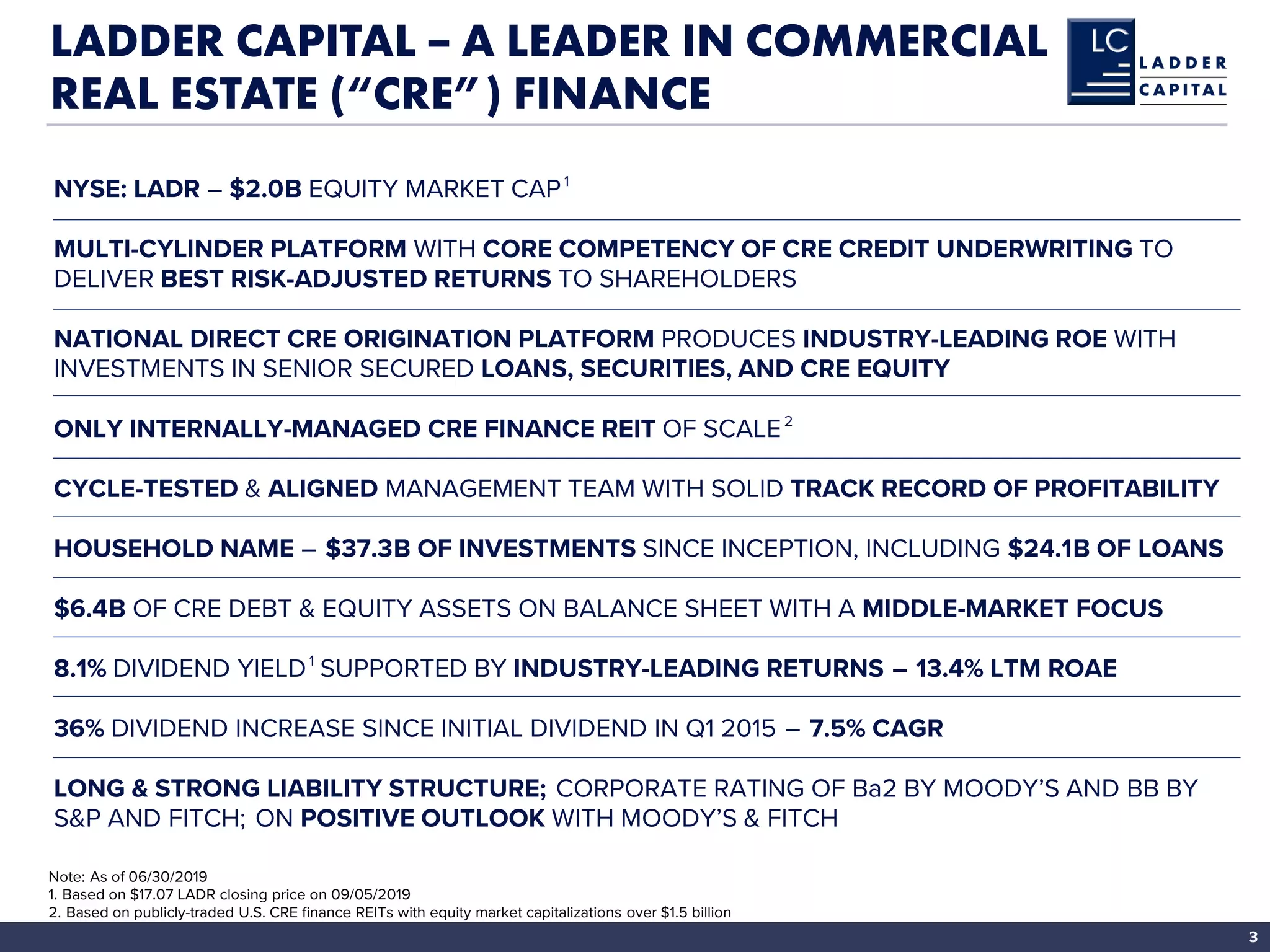 Ladder Capital - Investor Presentation (Sept. 2019) | PDF
