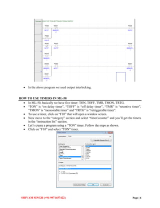 Ladder logic on Soft-Master Honeywell PLC ML50 | PDF