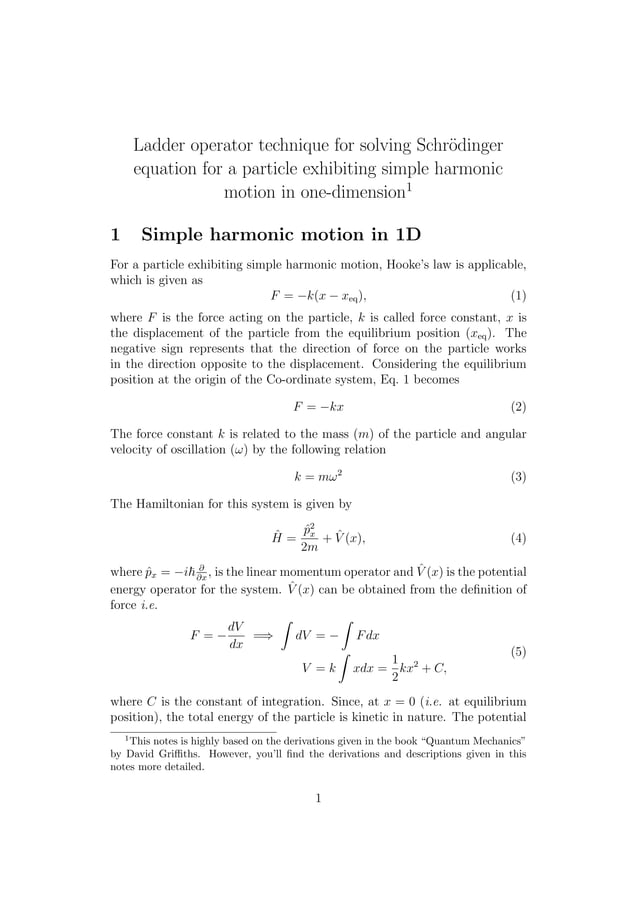 Ladder operator | PDF | Physics | Science