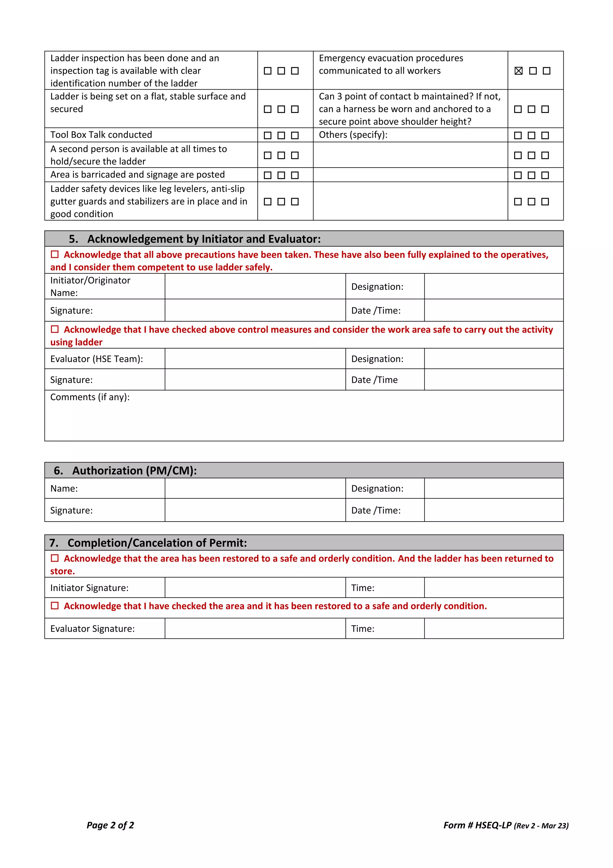 LADDER PERMIT REV 1 MARCH 28 2018 Form # HSEQ - LP Rev 2.docx