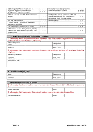 LADDER PERMIT REV 1 MARCH 28 2018 Form # HSEQ - LP Rev 2.docx