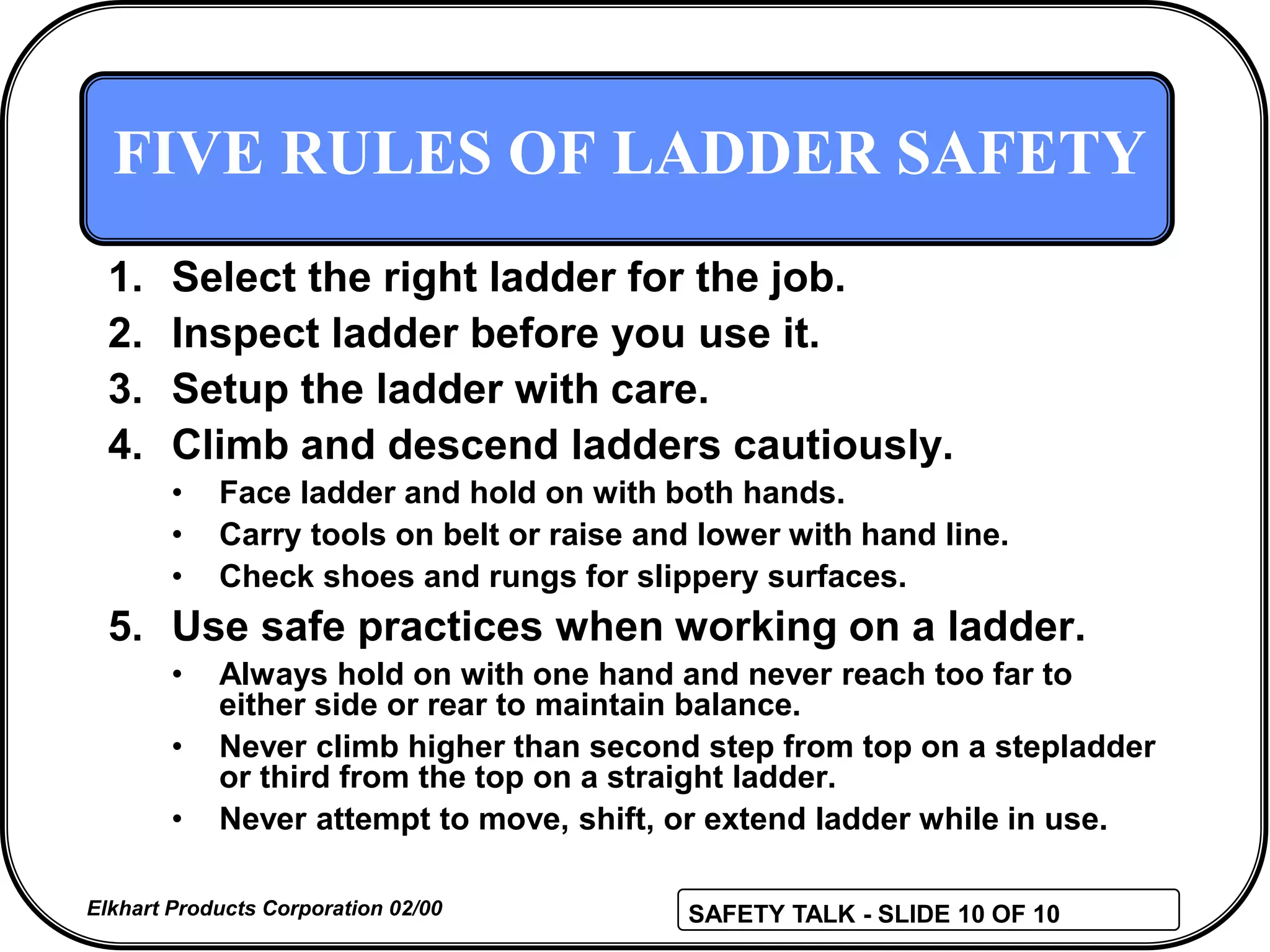 Ladder safety | PPT