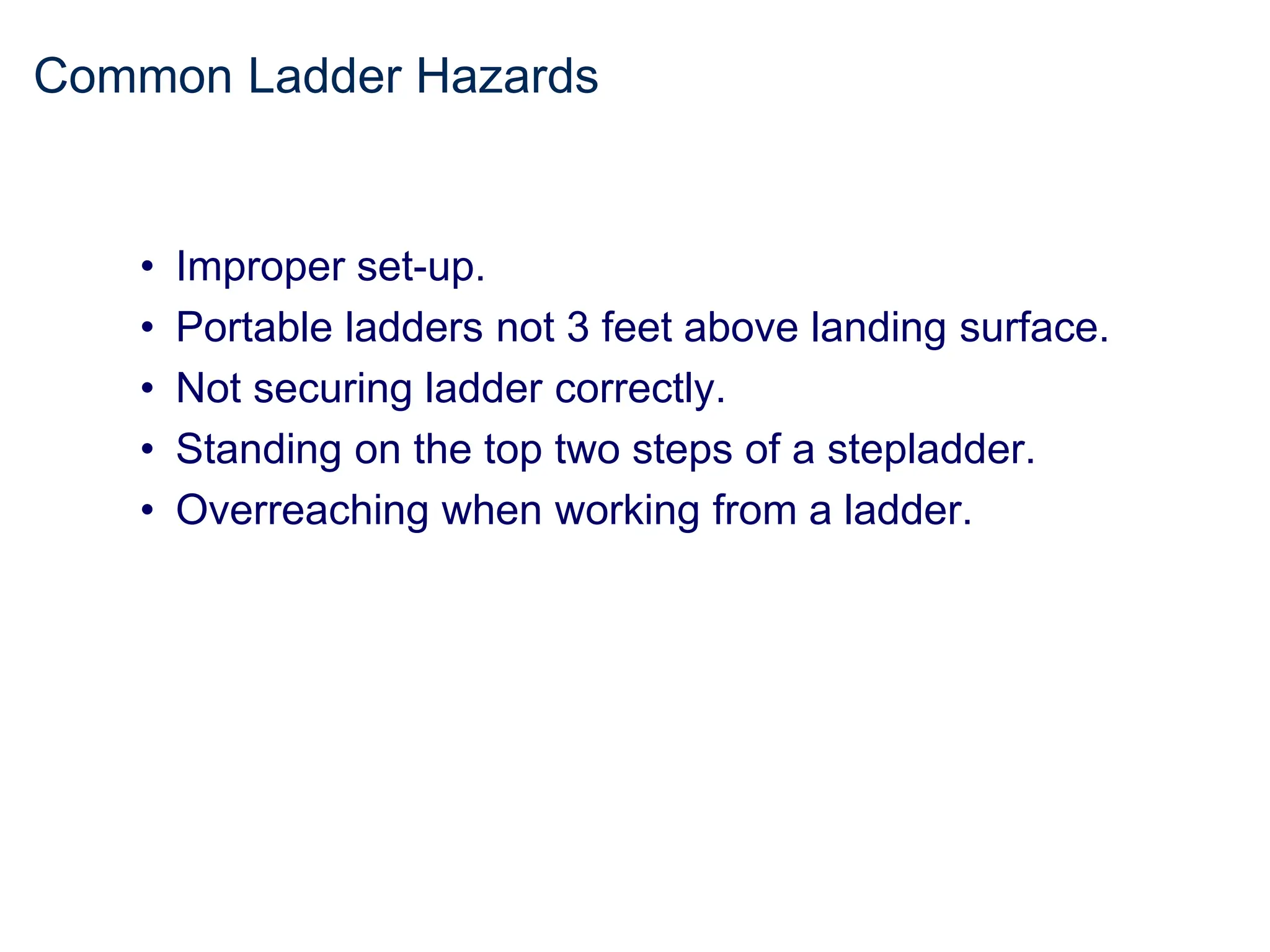 step and straight Ladder safety, usage, requirements | PPTX