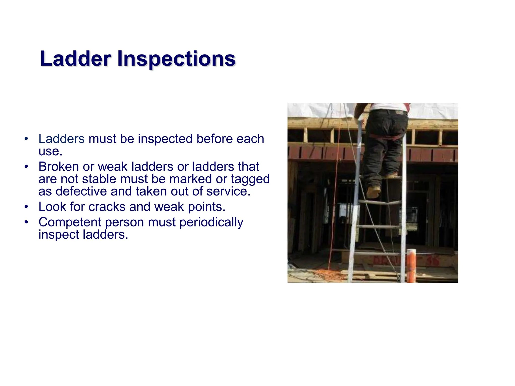 step and straight Ladder safety, usage, requirements | PPTX