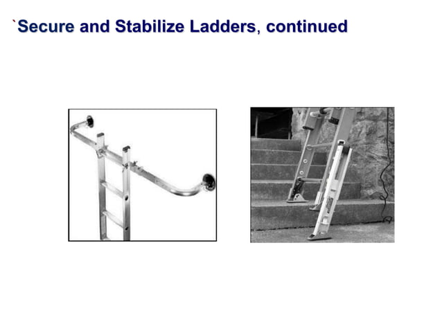 step and straight Ladder safety, usage, requirements | PPTX