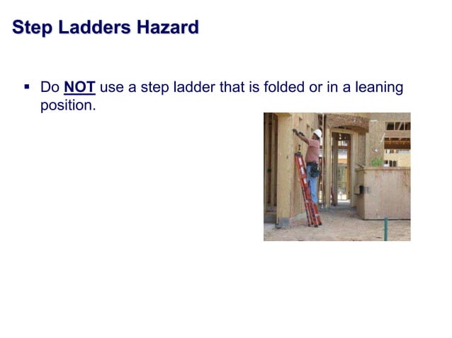 step and straight Ladder safety, usage, requirements | PPTX