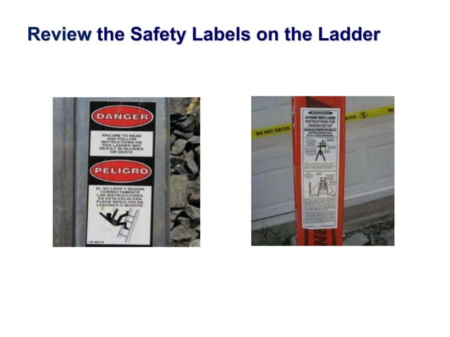step and straight Ladder safety, usage, requirements | PPTX