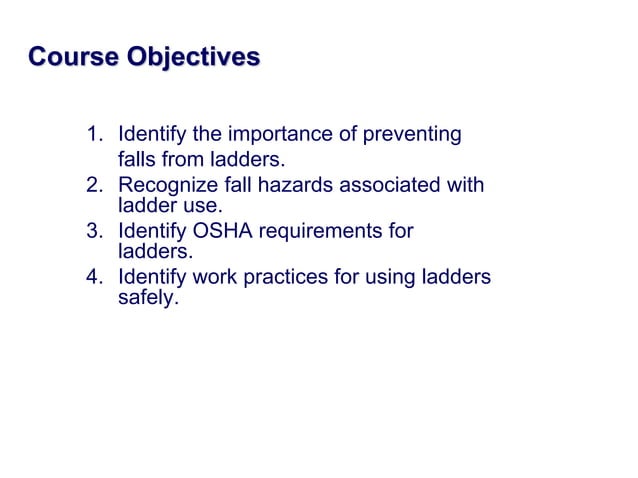 step and straight Ladder safety, usage, requirements | PPTX