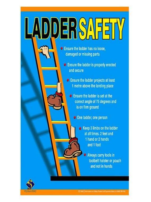 Ladder safety Posters - Syed Owais Mukhtar | PPTX | Climbing | Extreme ...