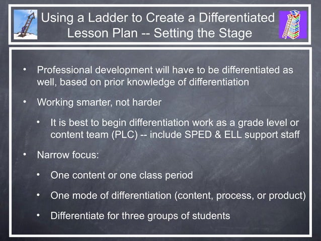 Using DesCartes Instructional Ladders to Plan for Differentiated ...