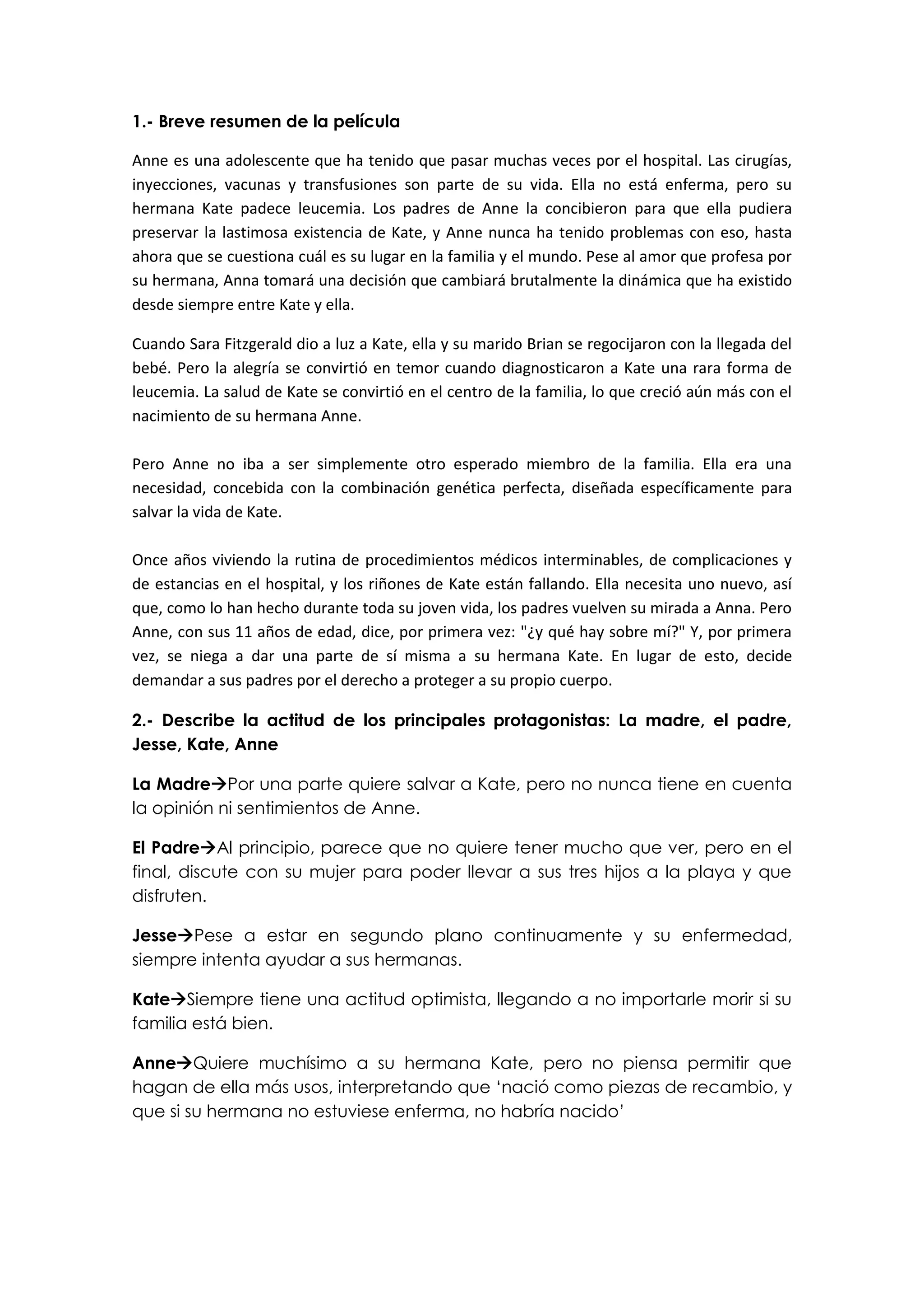 La Decisión de Anne - Resumen 3º ESO | PDF