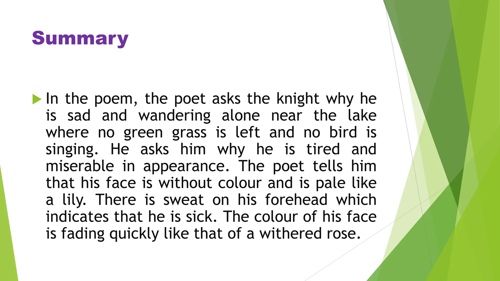 "La Belle Dame sans Merci" (The Lady Without Mercy) | PDF