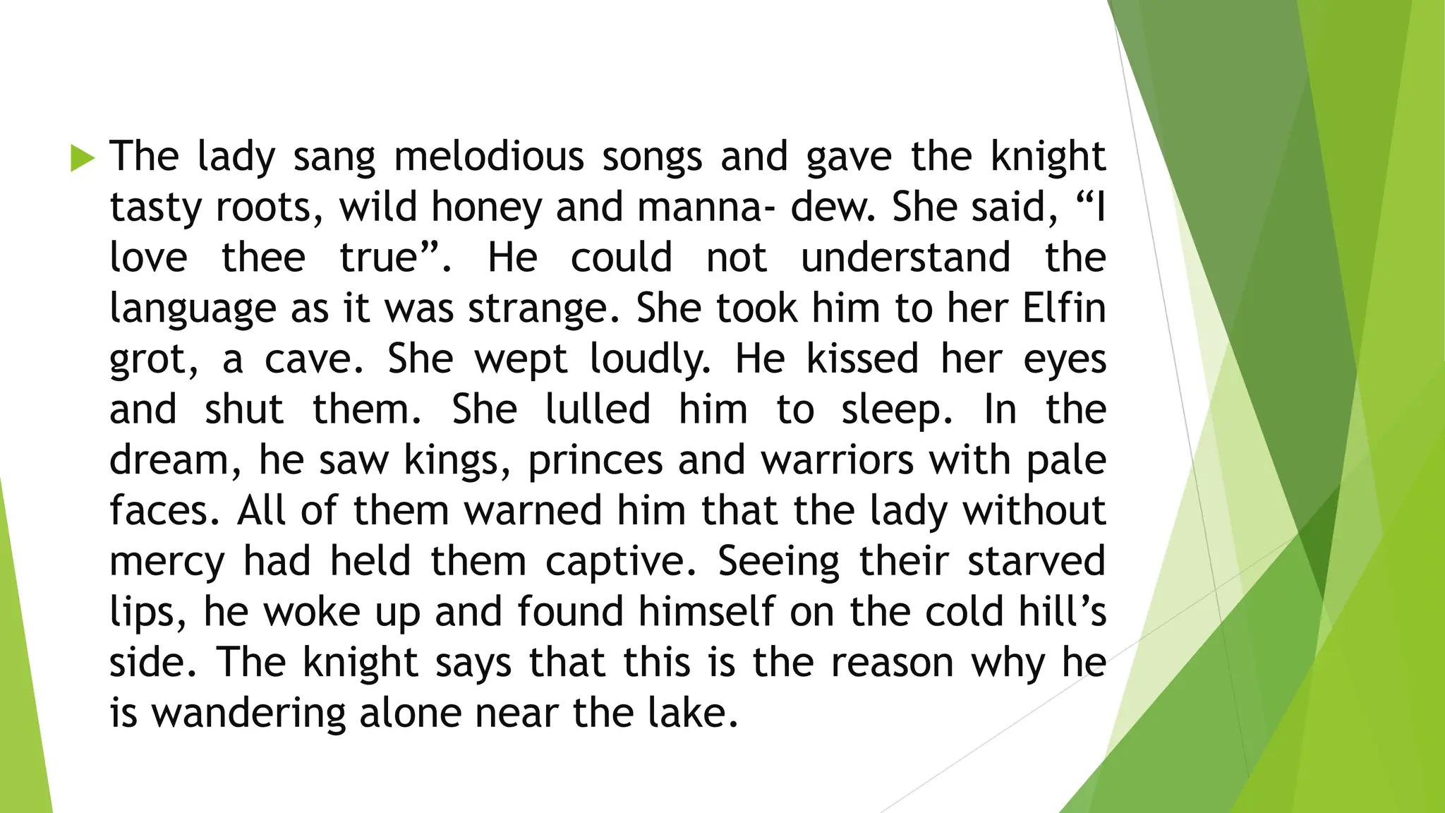 "La Belle Dame sans Merci" (The Lady Without Mercy) | PDF