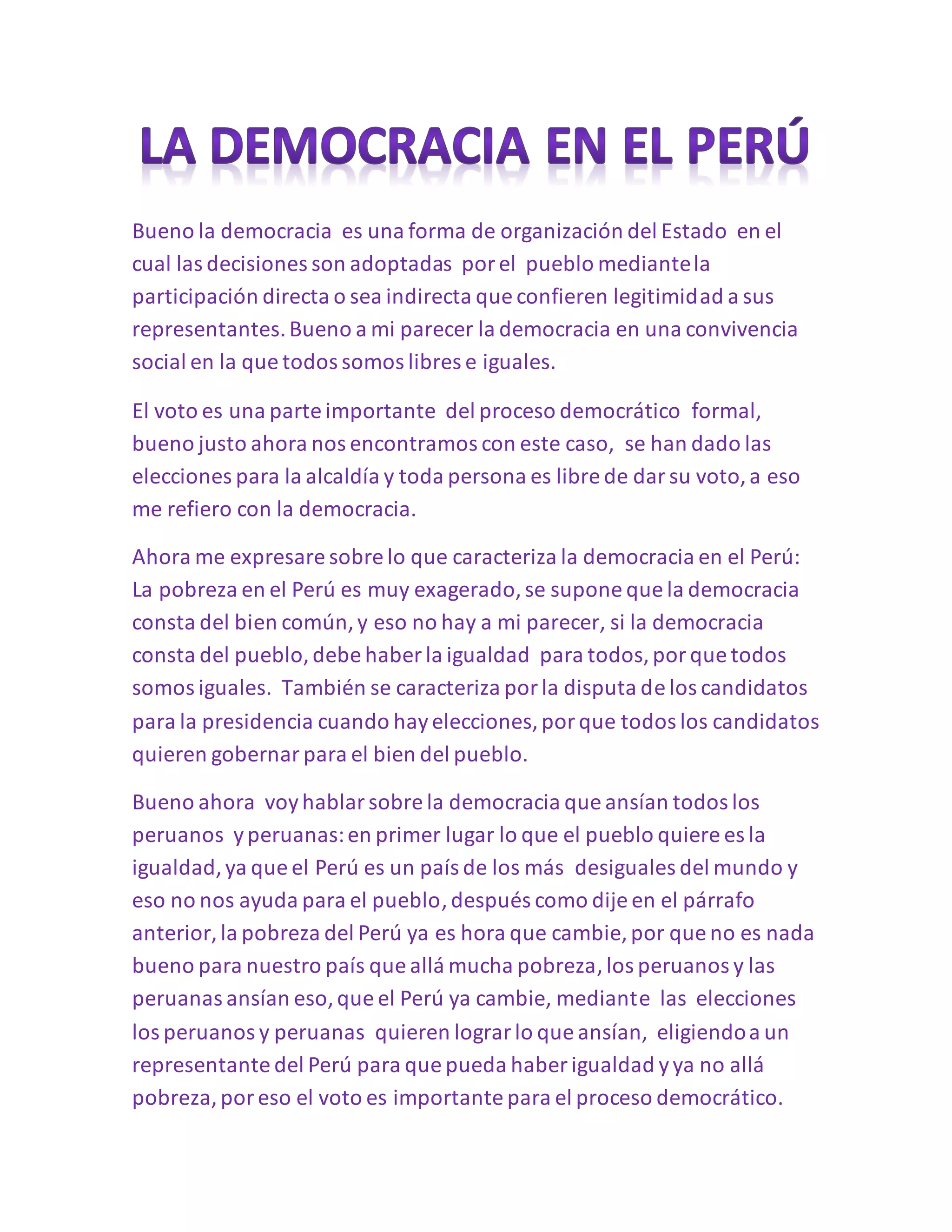 La democracia en el perú | DOCX
