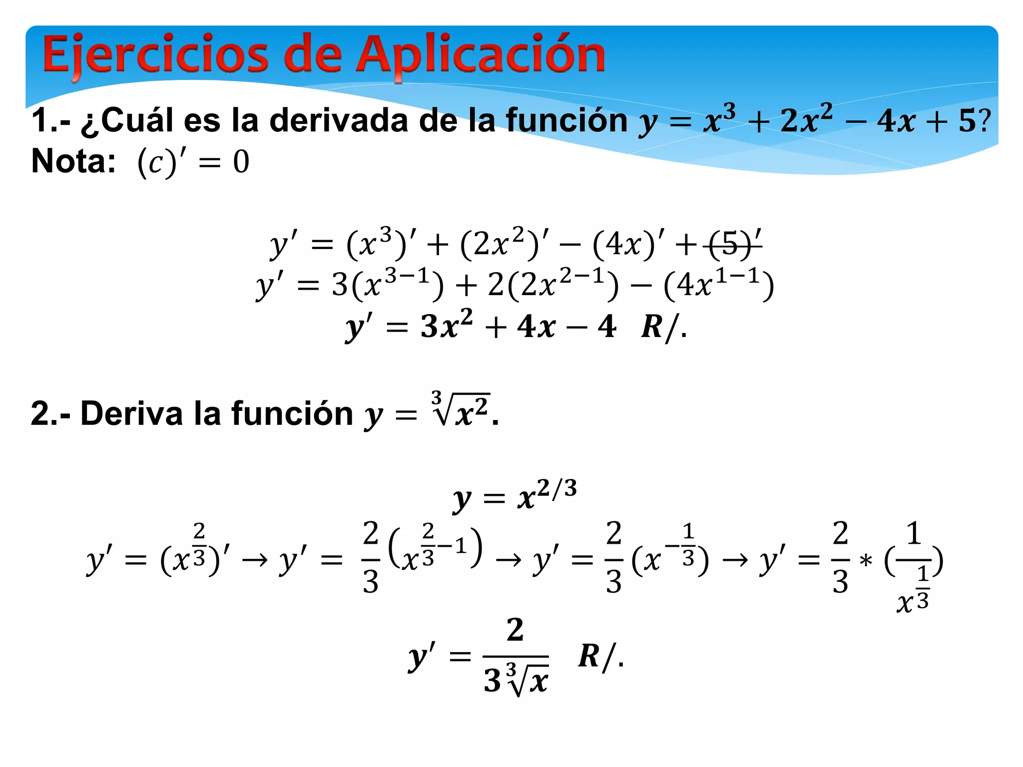 La derivada. Propiedades | PPT
