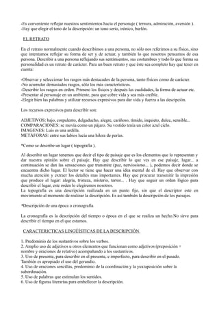 La descripción | ODT