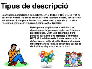 La descripció | PPT