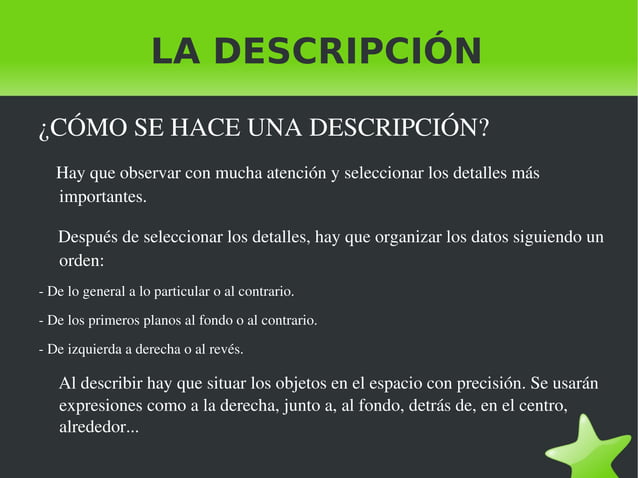 La descripcion | PPT