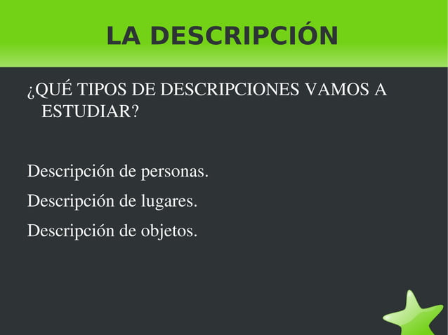 La descripcion | PPT