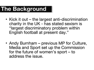 Sexism in Football - DTFC | PPT
