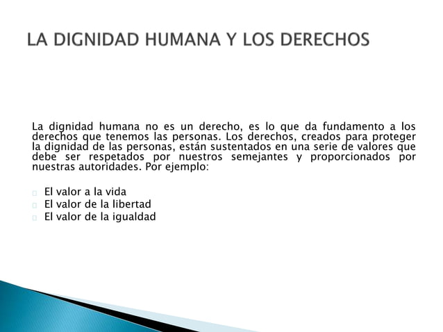 La dignidad humana | PPT