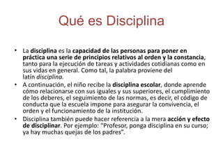La disciplina | PPTX