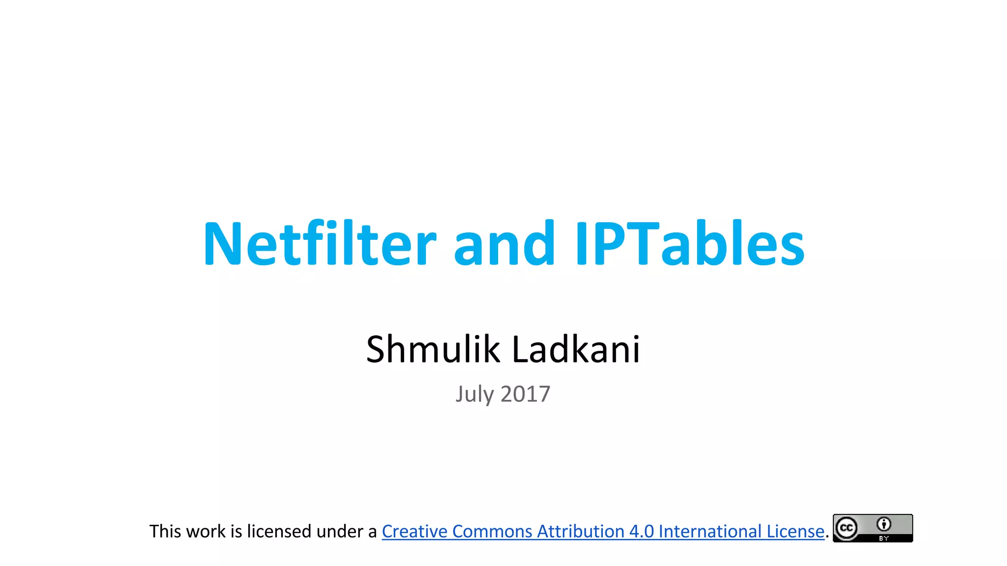 netfilter and iptables | PPT